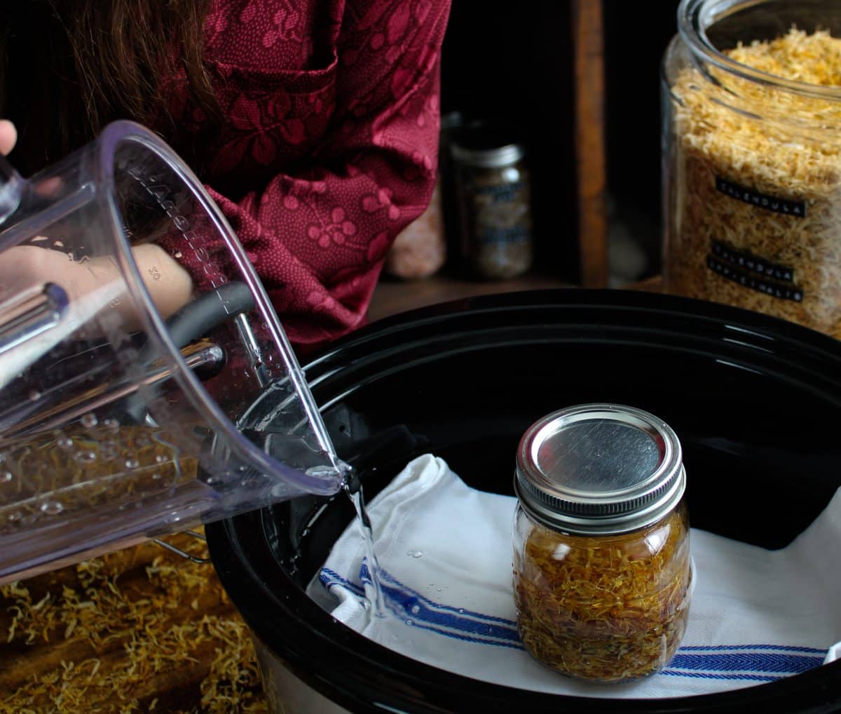 How to Infuse Herbs in Oil | Crockpot Method - Tulips and Twill