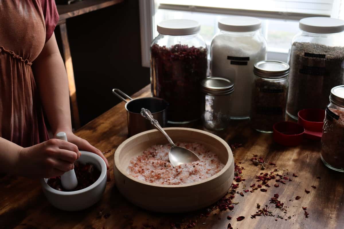 Rose Bath Salts Recipe - Tulips and Twill