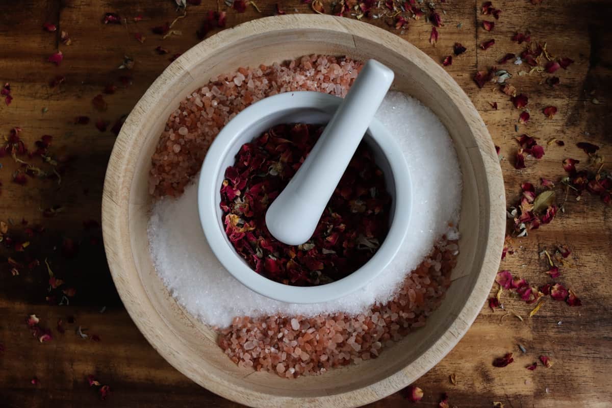Rose Bath Salts Recipe - Tulips and Twill