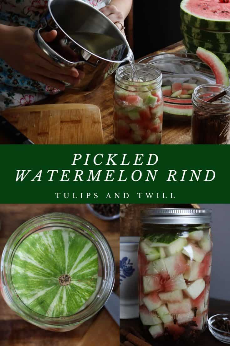 Pickled Watermelon Rind Recipe - Tulips and Twill