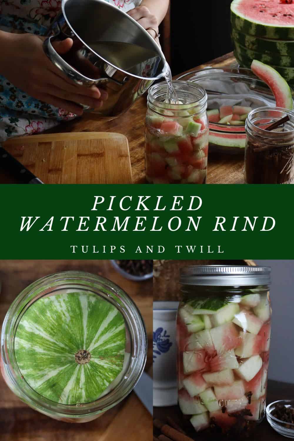 Pickled Watermelon Rind Recipe - Tulips and Twill