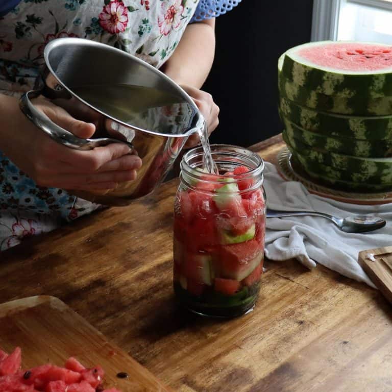 Pickled Watermelon Rind Recipe - Tulips and Twill