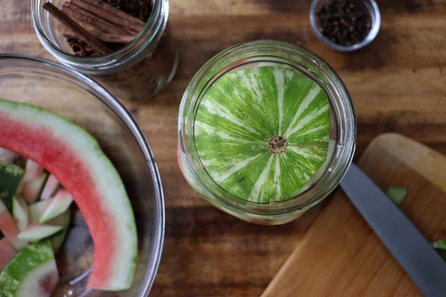 Pickled Watermelon Rind Recipe - Tulips and Twill