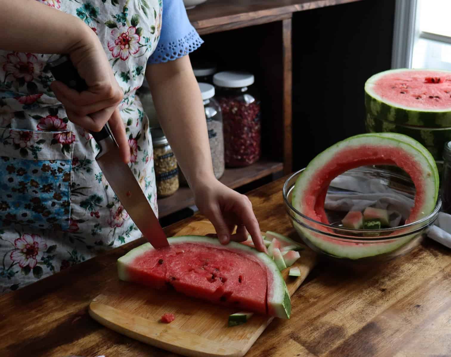 Pickled Watermelon Rind Recipe - Tulips and Twill